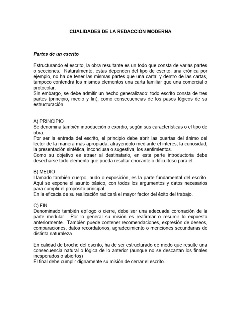 Cualidades de La Redacción Moderna | PDF | Verdad