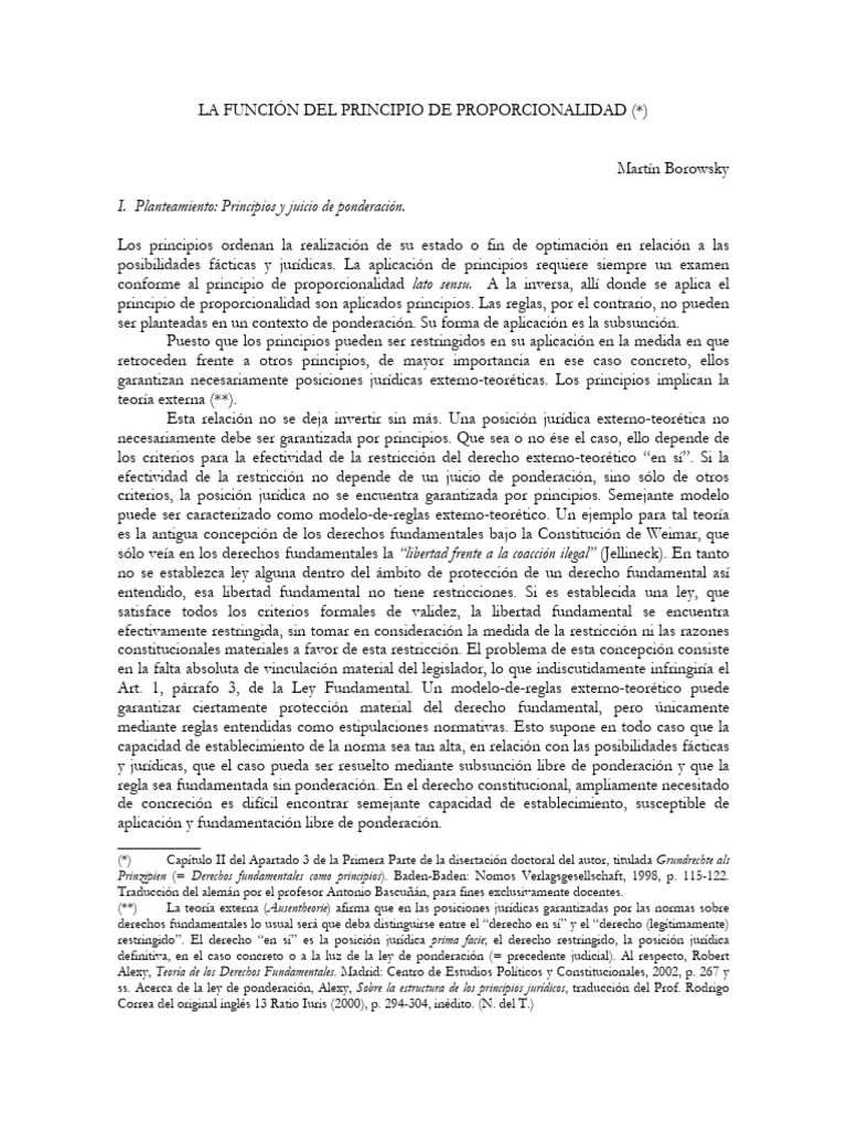 Principio de Proporcionalidad Jurídica | PDF | Derecho Constitucional ...
