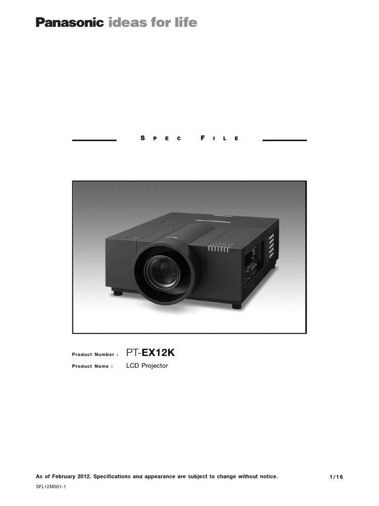 PTEX12KU Spec File | PDF | Display Resolution | Media Formats