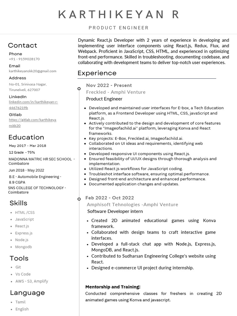 resume (25) | Download Free PDF | Java Script | Information Technology