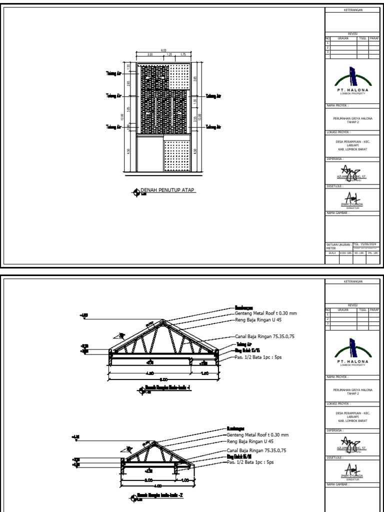 Denah Rencana Atap-1 | PDF