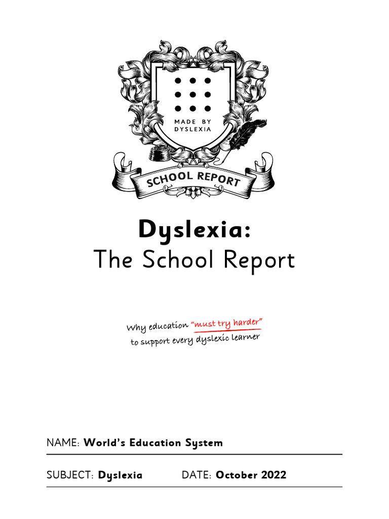 Dyslexia The School Report | PDF | Dyslexia
