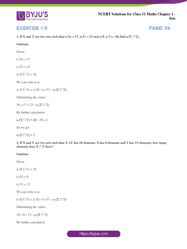 NCERT-Solutions-for-Class-11-Maths-Chapter-1-Sets-Exercise-1.6 | Download Free PDF | Drink | Hot ...