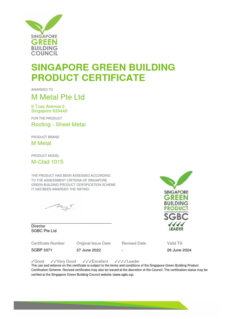 SGBC Certificates 2022 | PDF | Green Building