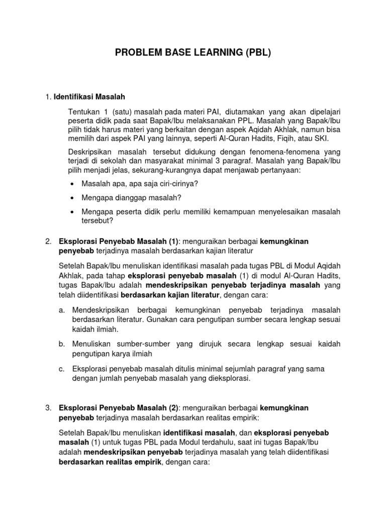 Panduan PBL | PDF