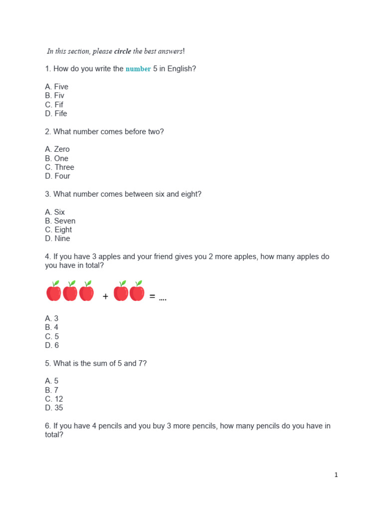 English Tuition Yr 1 (Worksheet 1) | PDF