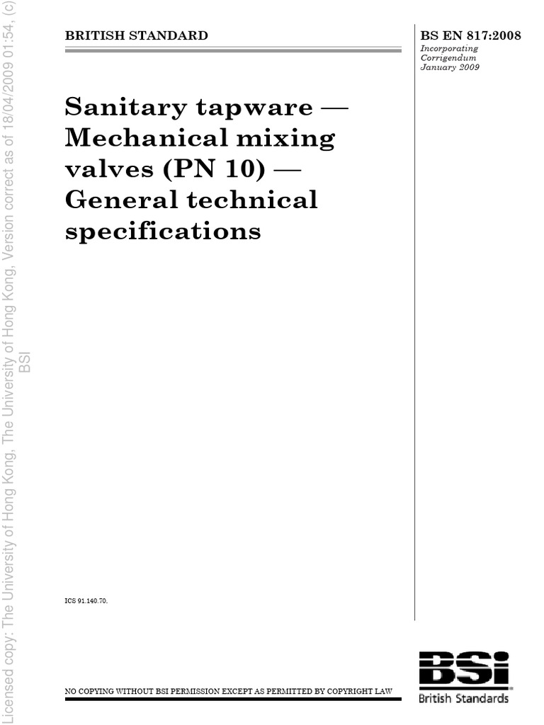 BS en 00817-2008 (2009) | PDF | Valve
