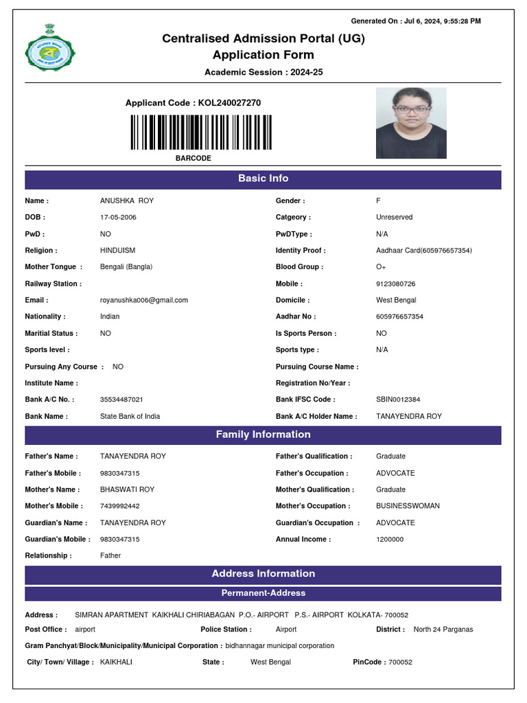 Anushka Roy-Application | PDF