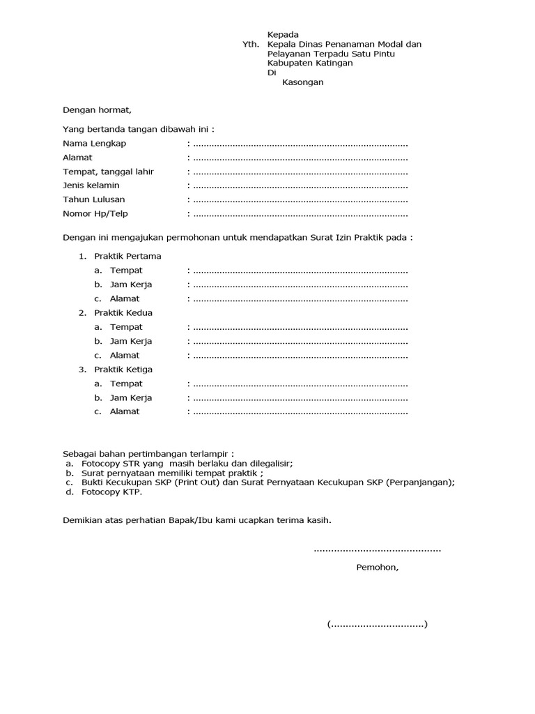 Permohonan SIP 2024 | PDF | Hukum