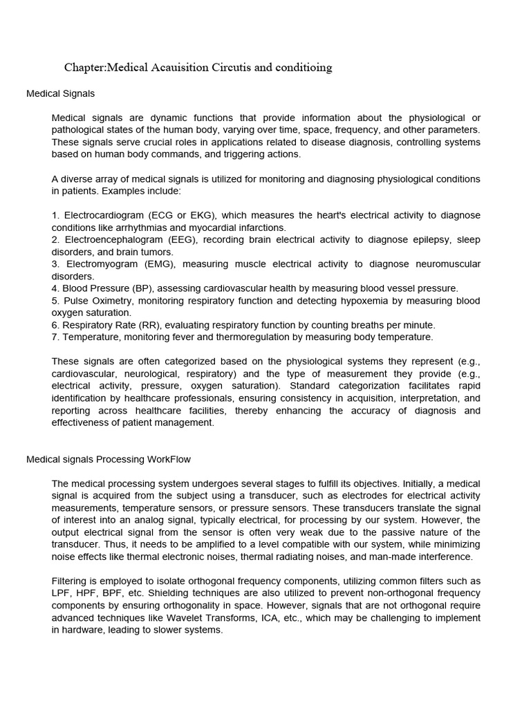 Medical Acquisition Circuits | PDF | Analog To Digital Converter ...