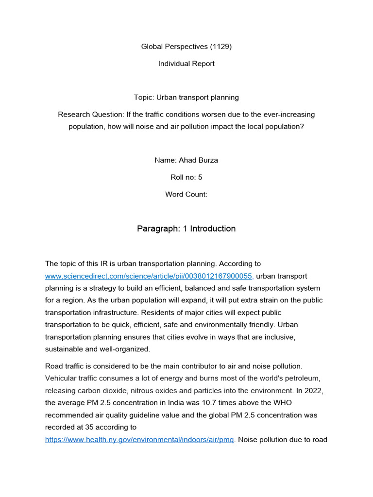 GP IR (AutoRecovered) (AutoRecovered) | PDF | Pollution | Car