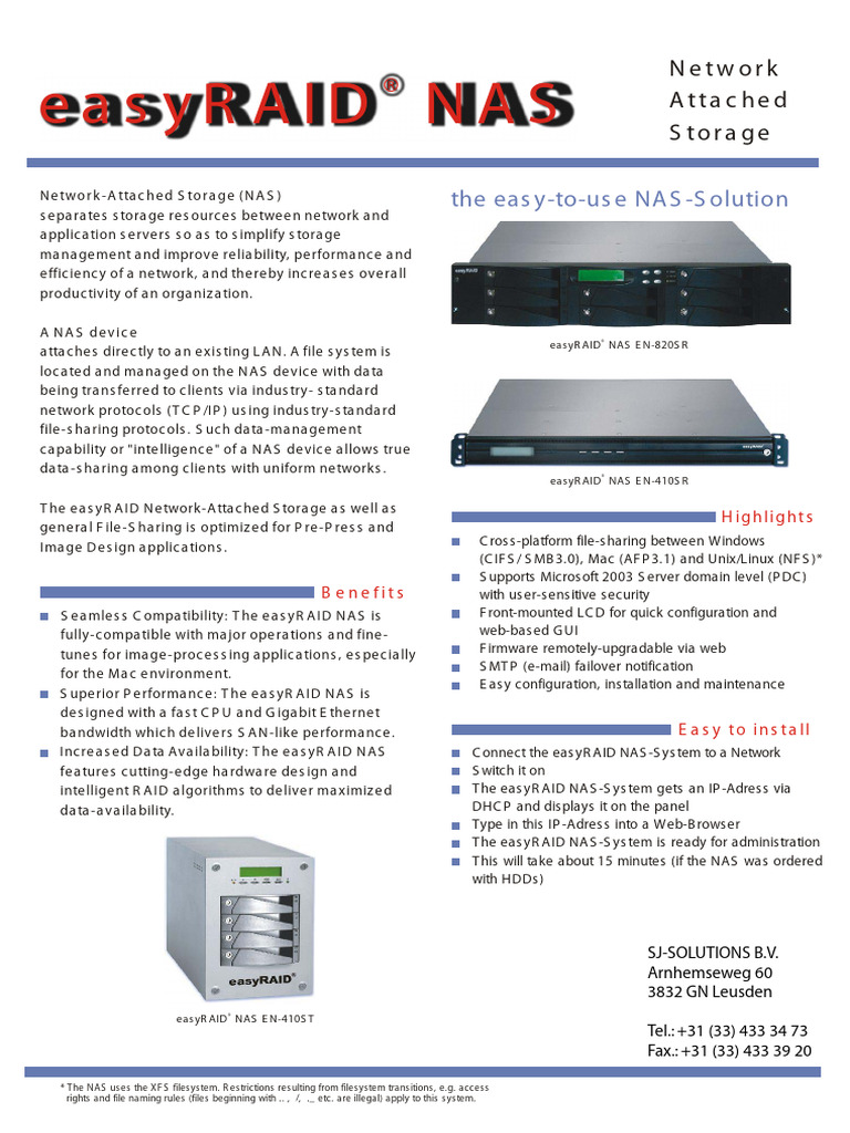 easyRAID NAS Overview | PDF | Computer Engineering | Computer Architecture