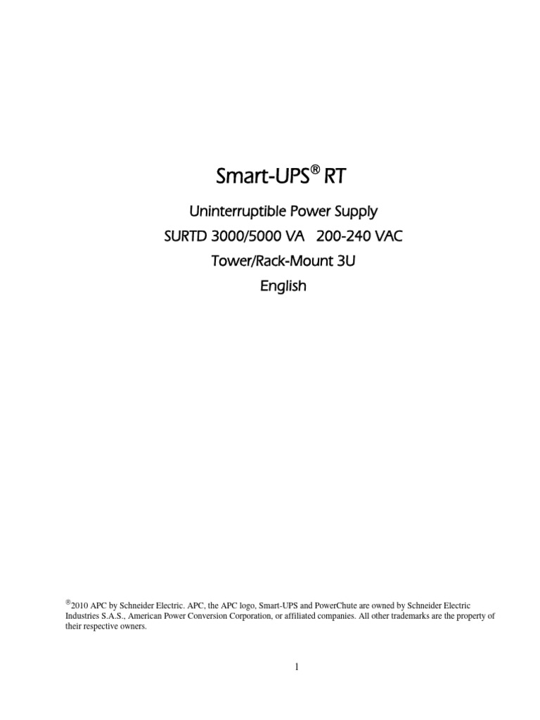 Apc RT3000 en | PDF | Alternating Current | Electromagnetic Interference