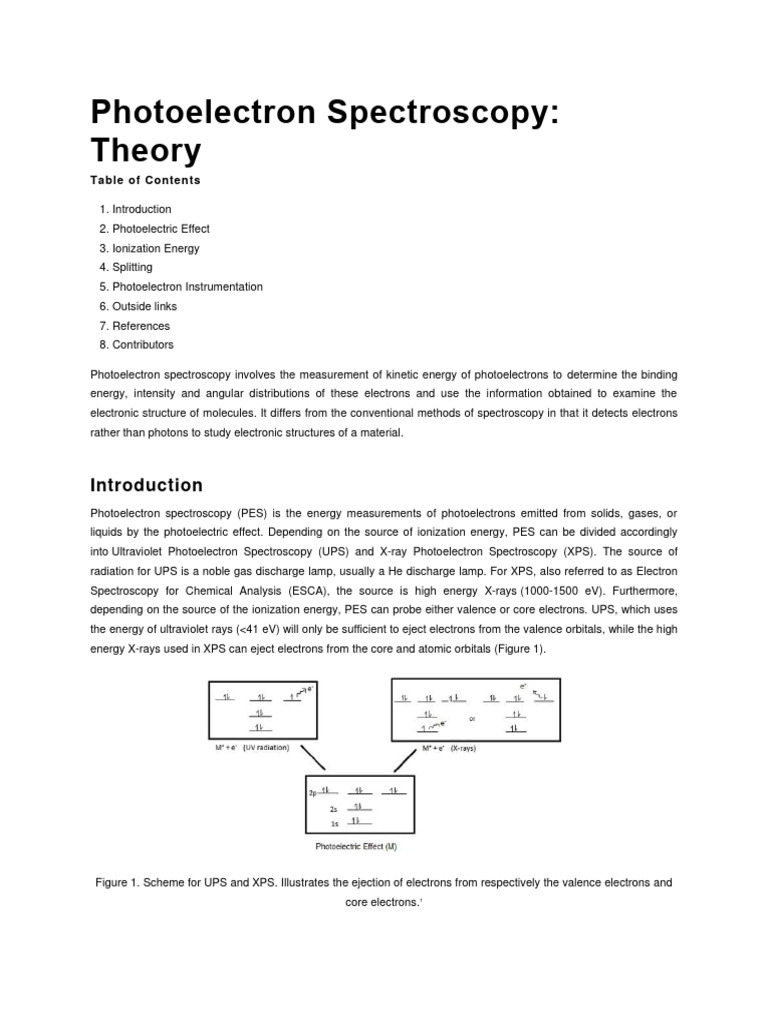Photoelectron Spectroscopy Theory | PDF | Photoelectric Effect | X Ray ...