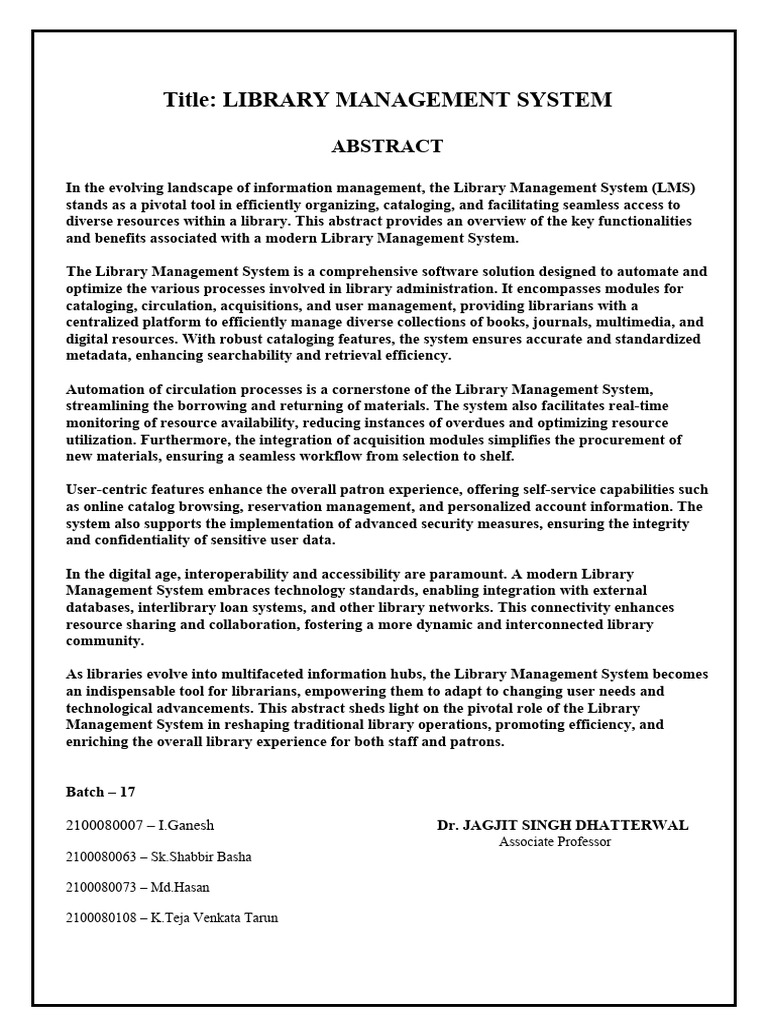 Abstract Template | PDF | Libraries | Information Science