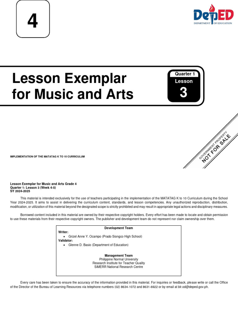 Q1 - LE - Music and Arts 4 - Lesson3 - Week 4-5 | PDF | The Arts | Dances