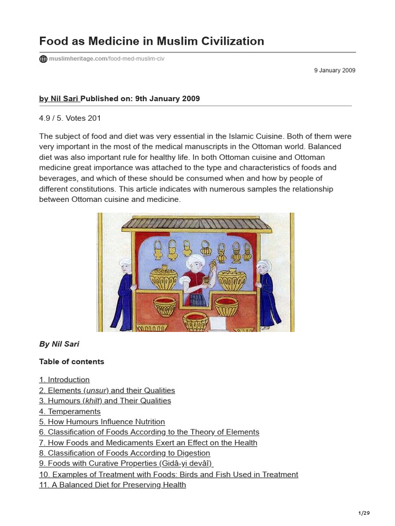 Food As Medicine in Muslim Civilization | PDF | Foods | Pickling