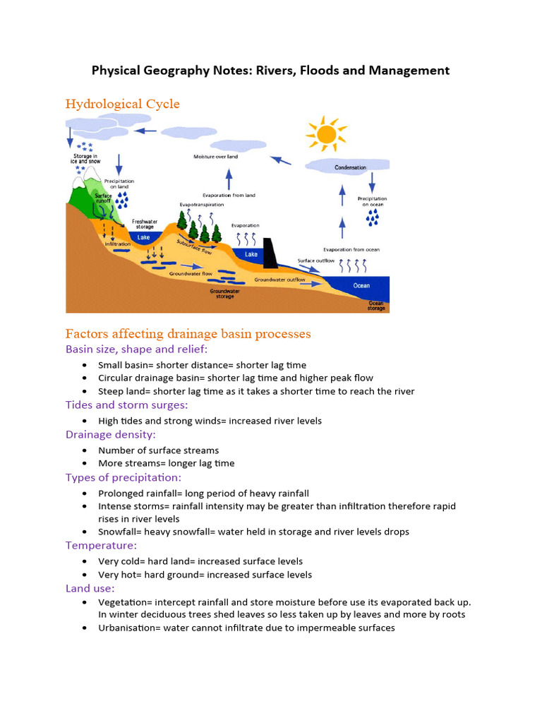 Physical Geography Notes Rivers | PDF | River | Erosion