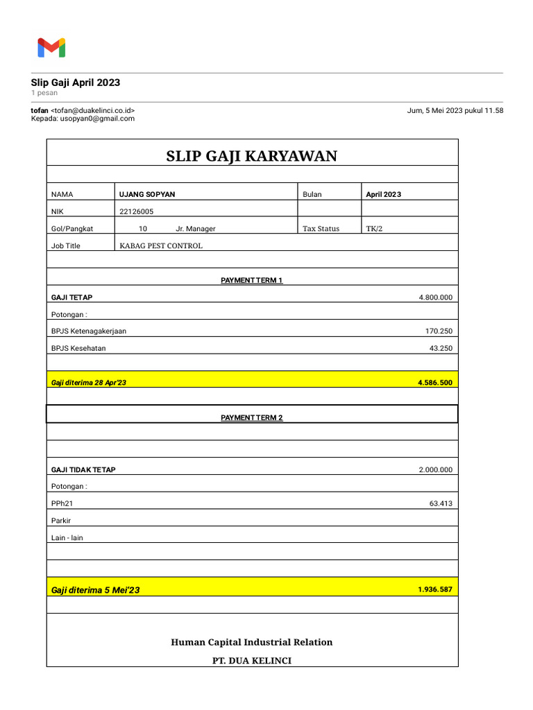 Slip Gaji | PDF