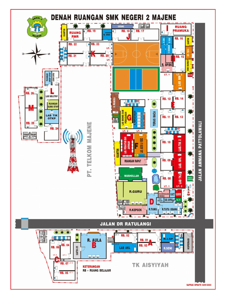 DENAH RUANGAN KELAS 2024 SMK NEGERI 2 MAJENE | PDF