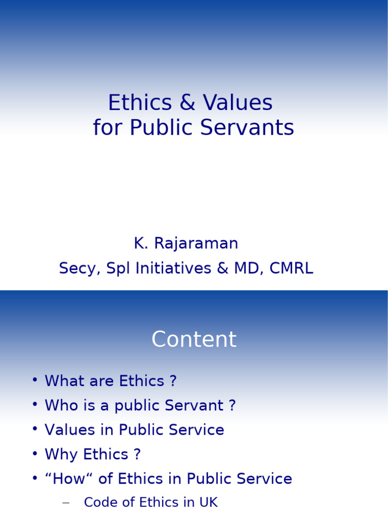 Ethics & Values for Public Servants | PDF | Integrity | Courage