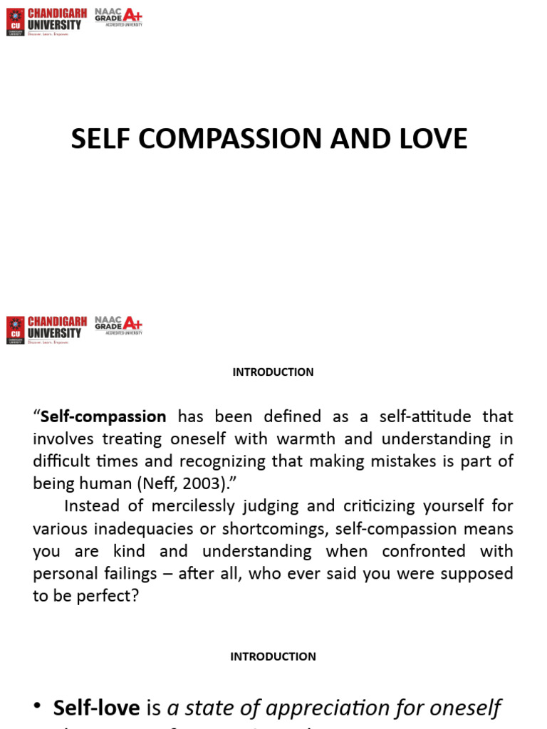 Self-Compassion and Self-Love Guide | PDF | Behavioural Sciences ...