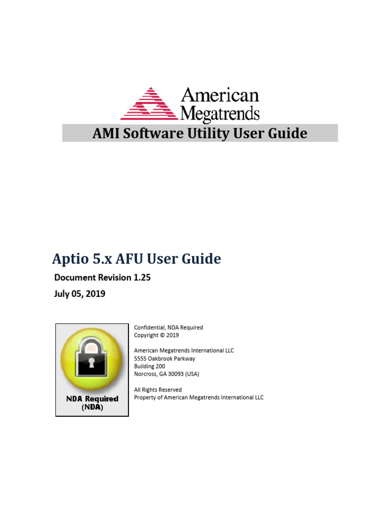 AMI Aptio 5.x AFU User Guide NDA | PDF | Bios | Microsoft Windows