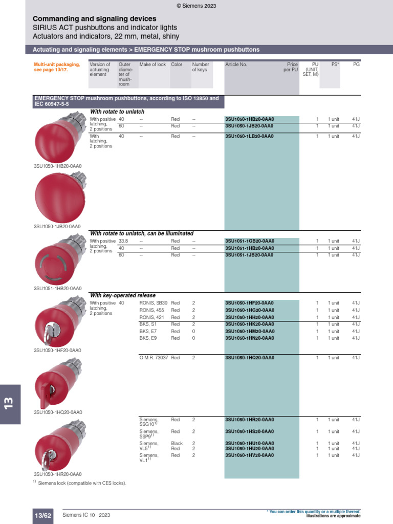 Push Button Catalogue | PDF | Manufactured Goods