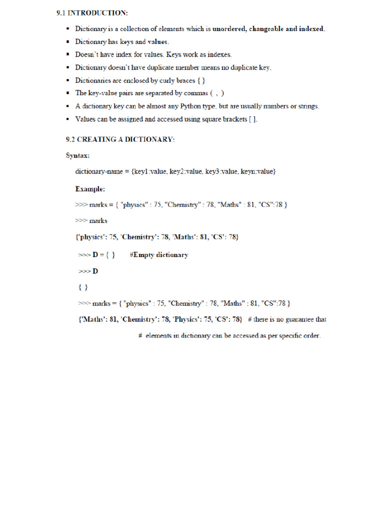 Python Dictionaries | PDF