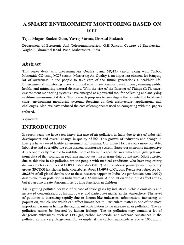 A Smart Environment Monitoring Based On Iot | PDF | Internet Of Things ... A Smart Environment Monitoring Based On Iot | PDF | Internet Of Things ...