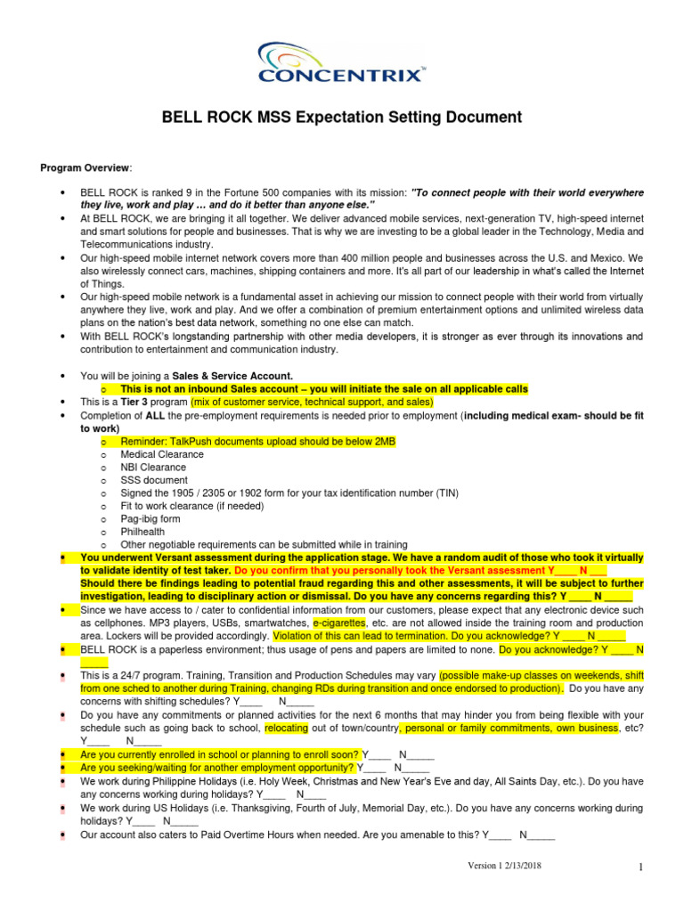 MSS Agent Expectation Document | PDF | Internet | Incentive