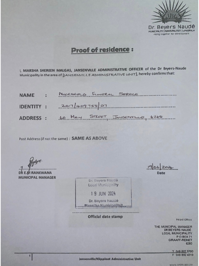 Proof of Residency | PDF