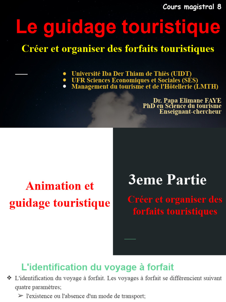 Forfaits Touristiques: Création et Gestion | PDF | Tourisme | Transport