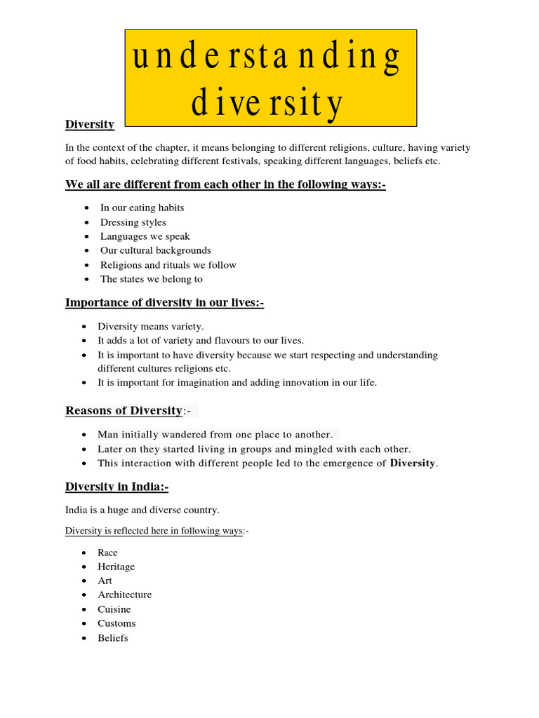 Understanding Diversity | PDF | Multiculturalism