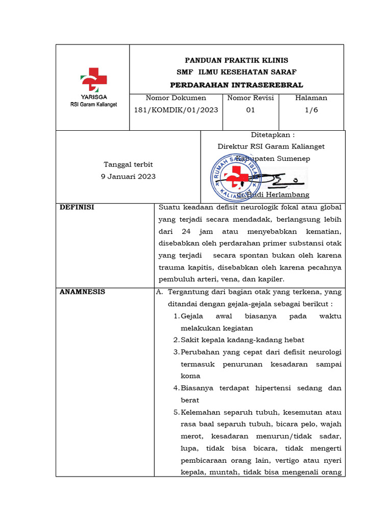 PPK Perdarahan Intraserebral | PDF