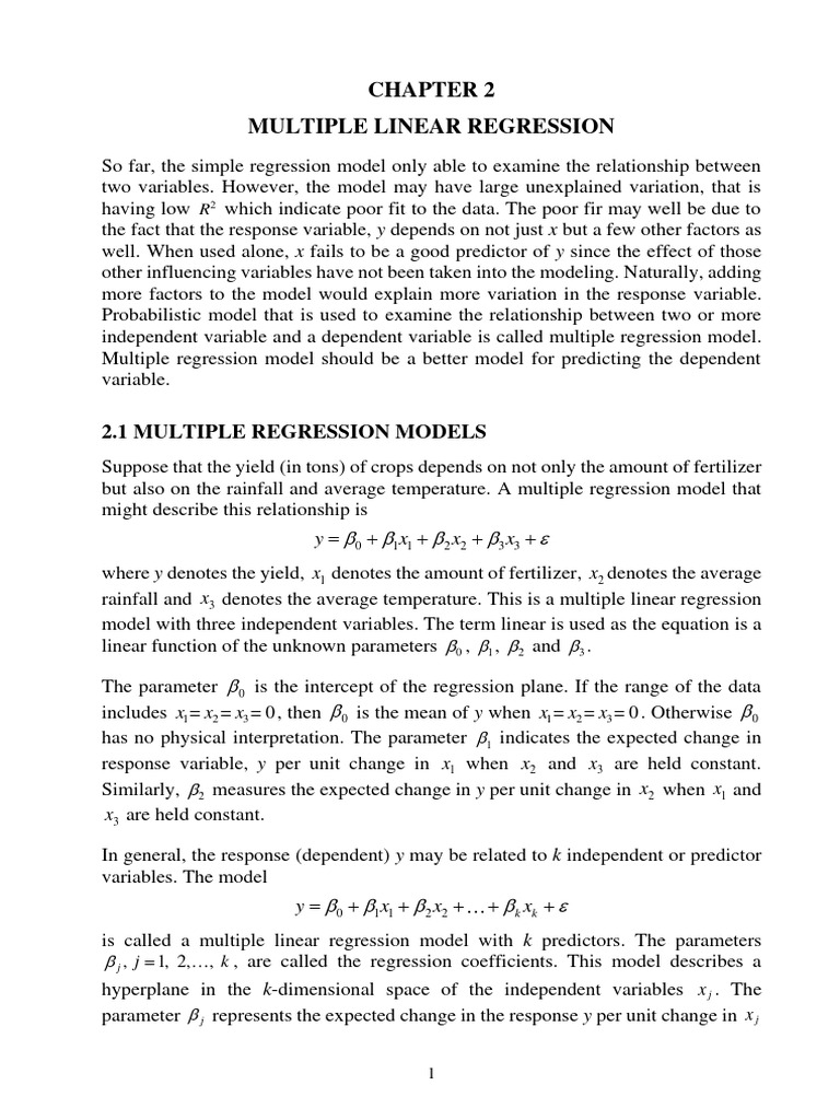 Chapter 2 | PDF | Ordinary Least Squares | Errors And Residuals