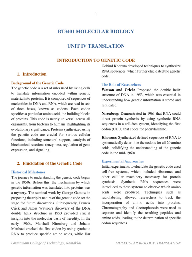 UNIT 4 - New | PDF | Translation (Biology) | Ribosome