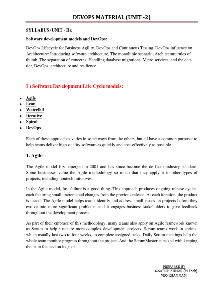 Devops Unit - 2 Material Final | PDF | Software Development Process | Databases