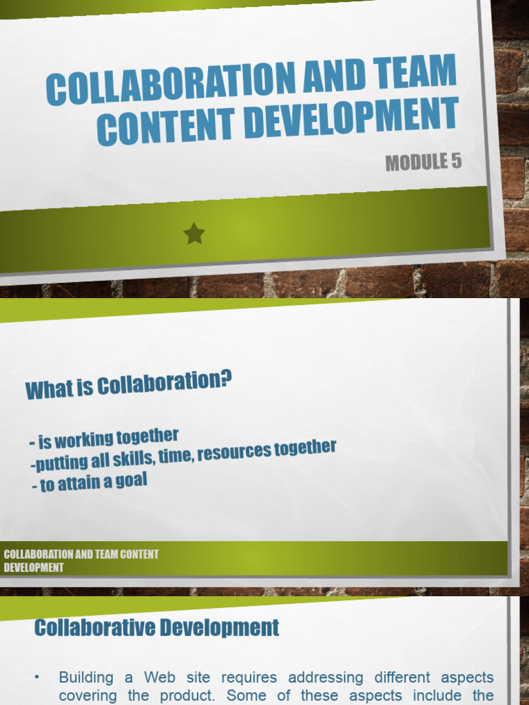 MODULE 5 - Collaboration and Team Content Development | PDF | Analytics ...