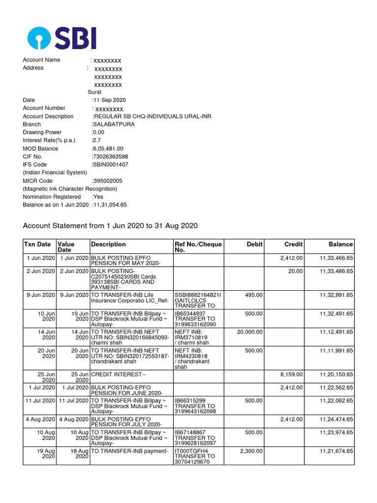 bank_statement | PDF | Personal Identification Number | Debit Card