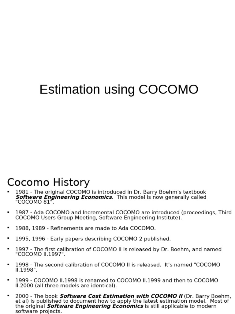 Software Estimation Using CoCoMo | PDF | Information Technology ... Software Estimation Using CoCoMo | PDF | Information Technology ...