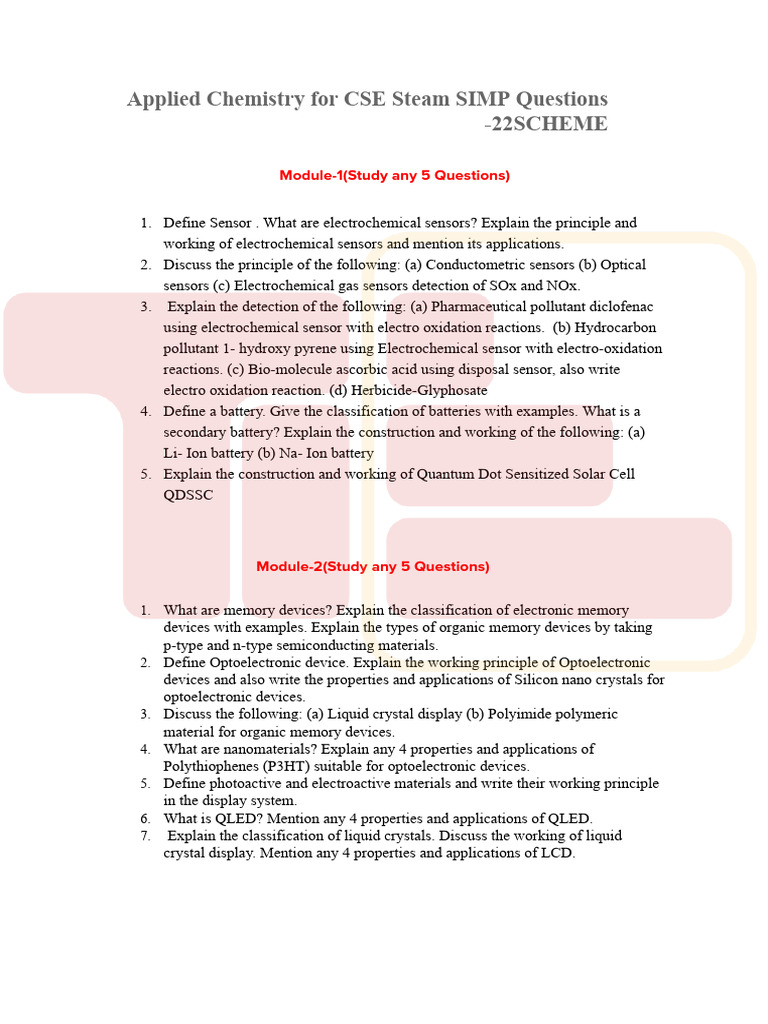 Applied Chemistry For CSE - Simp QB | PDF | Corrosion | Chemical Substances