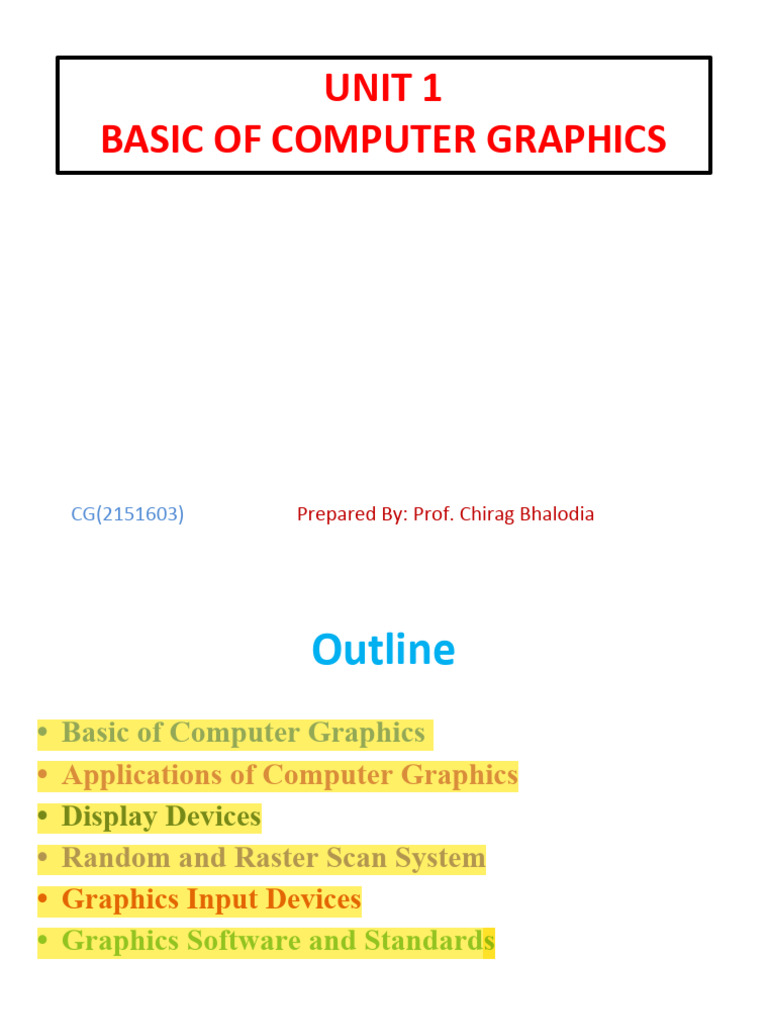 Chapter 1 ppt | Download Free PDF | Computer Graphics | Liquid Crystal Display