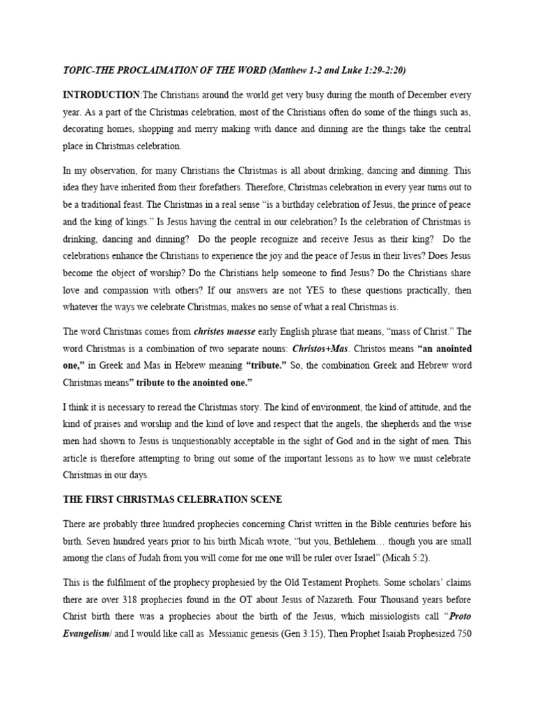 Christmas Message | PDF | Jesus | Messiah