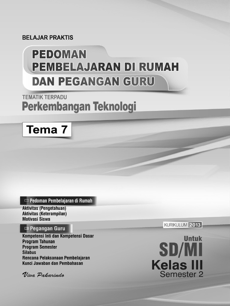PG Kelas III - Tema 7 - Perkembangan Teknologi (Perangkat) | PDF