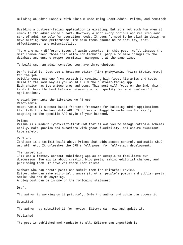 Building An Admin Console With Minimum C | PDF | Databases | Password