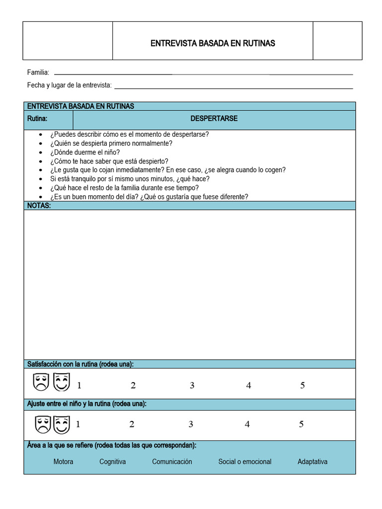 Entrevista Basada en Rutinas | PDF | Dormir