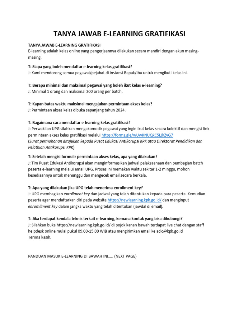 E-Learning Gratifikasi KPK | PDF | Karier & Perkembangan