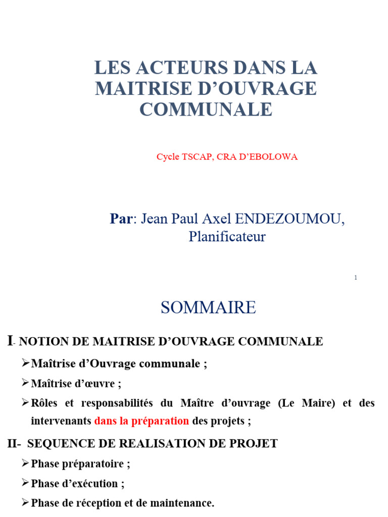 Séquence 6 - Acteurs Et Rôles Dans La Maîtrise D'ouvrage | PDF