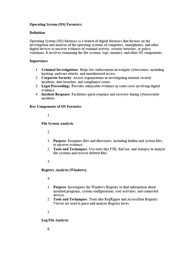 Operating System | PDF | Computer Forensics | Computer Security Operating System | PDF | Computer Forensics | Computer Security